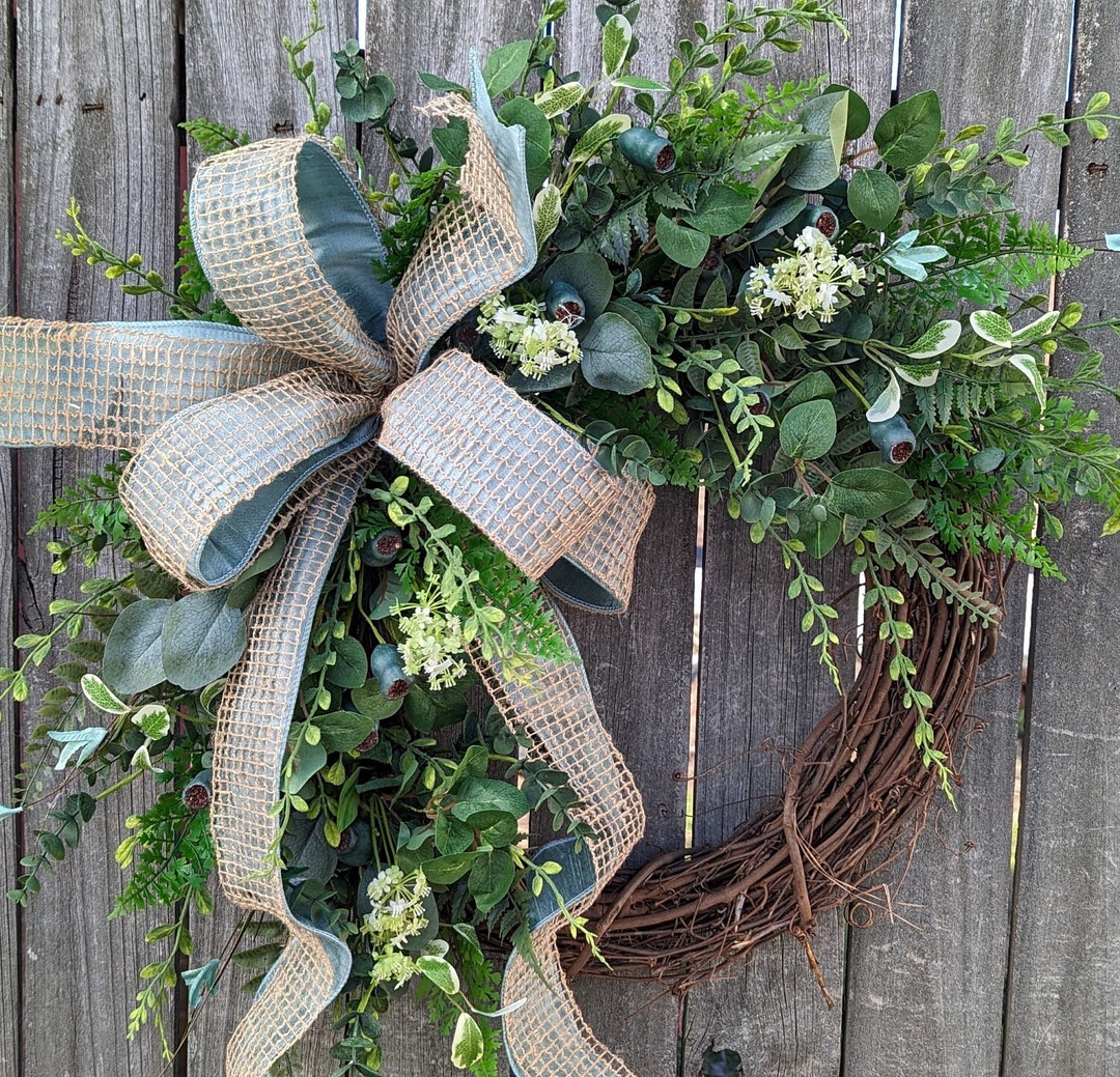 Wreath, All Seasons Wreath, Greenery Wreath for Winter, Summer, Spring ...