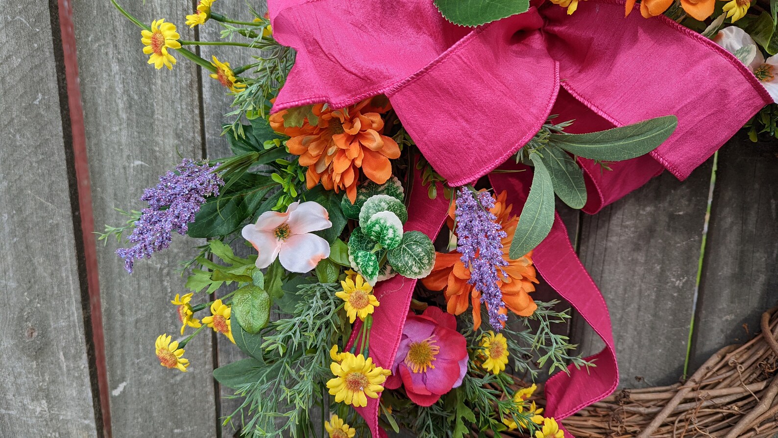 Spring Wreath Bright Wreath for Spring and Summer Bright - Etsy