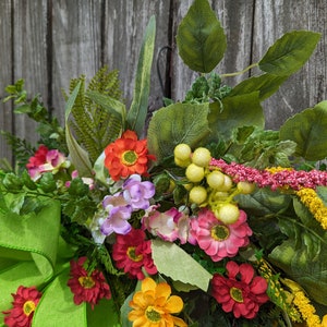 Spring Wreath, Bright Spring / Summer Wreath, Door Wreath Wreath, Front ...