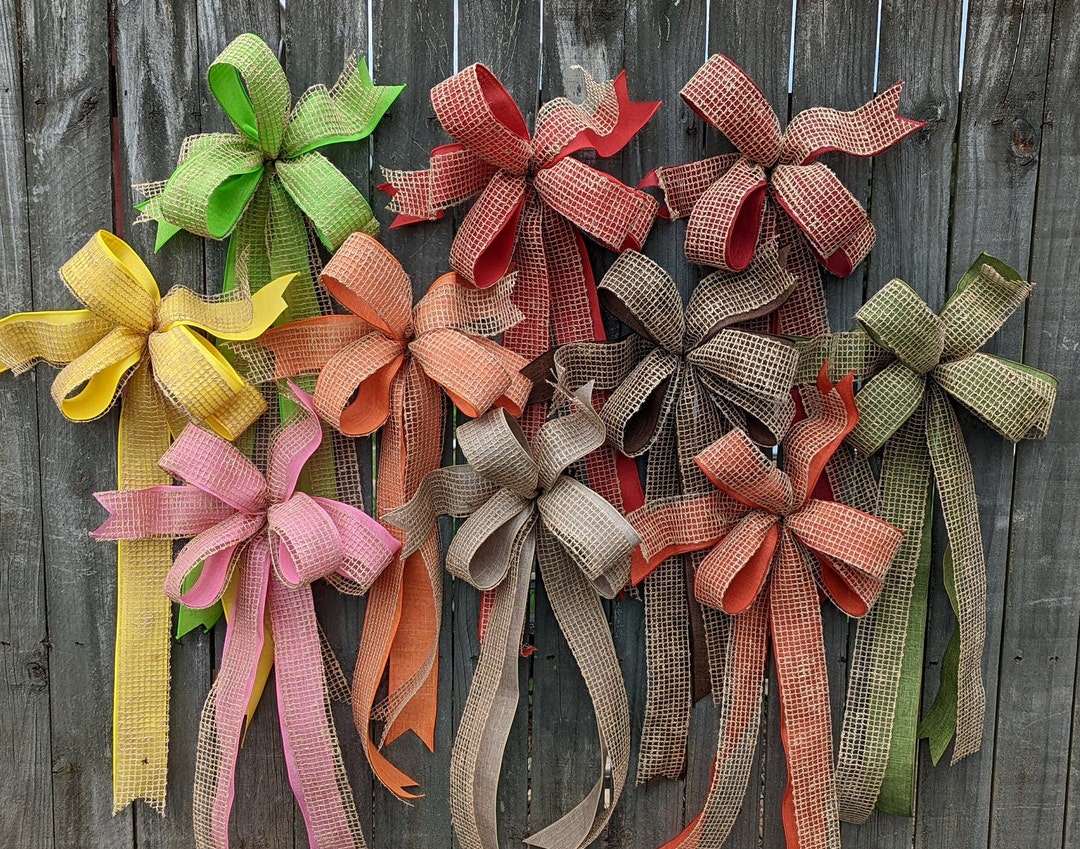 Bow for Wreath, Bow Only, Jute Mesh /burlap Mesh Bow, Wreath Bow ...