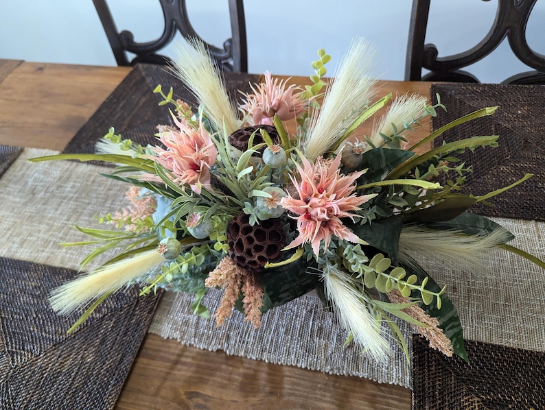 Centerpiece, Beach Crate Arrangement, Pampas Grass, Tropical ...