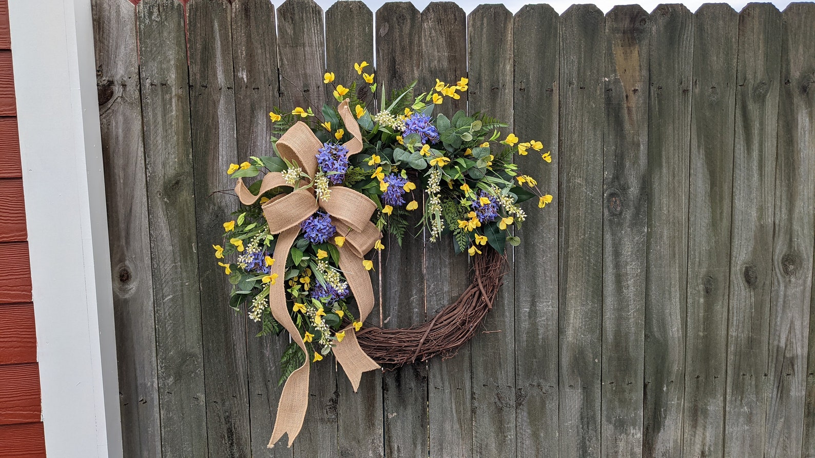 Spring Wreath Forsythia and Allium Wreath Springtime Yellow - Etsy
