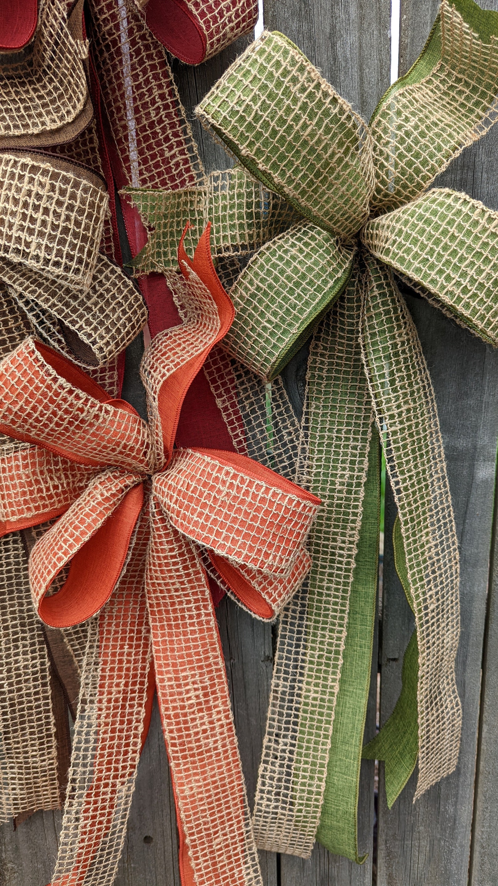 Linen Burlap Mesh Wreath Bow, Wired Ribbon, Handmade NETTLE - Etsy
