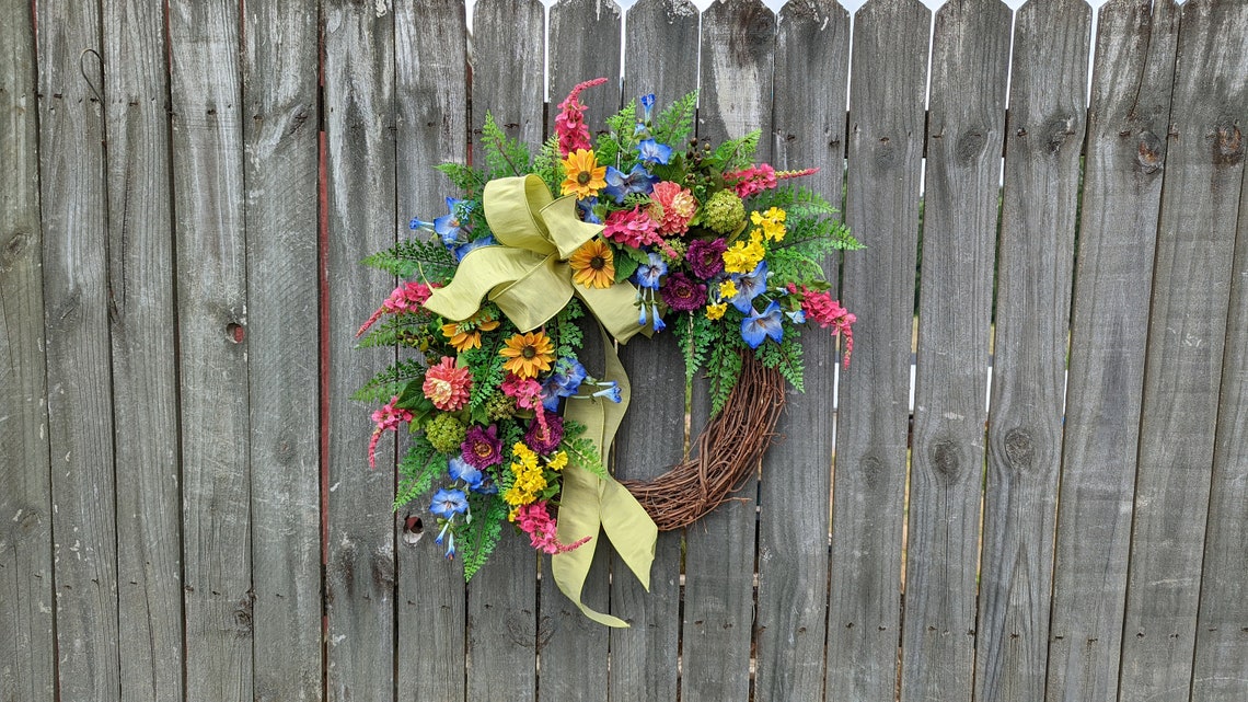 Spring Wreath Spring/summer Wreath Spring Wreath Bright - Etsy