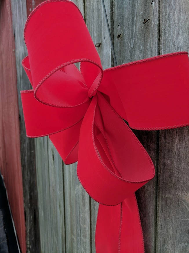 Red Bow Christmas Wreath Bow Window Bow Red Indoor Outdoor