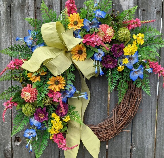 Spring Wreath Spring/summer Wreath Spring Wreath Bright - Etsy