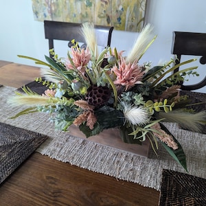 Centerpiece, Beach Crate Arrangement, Pampas Grass, Tropical ...