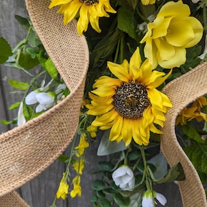 Door Swag, Sunflower Swag for Door, Pew End, Large Lantern, Sunflower ...