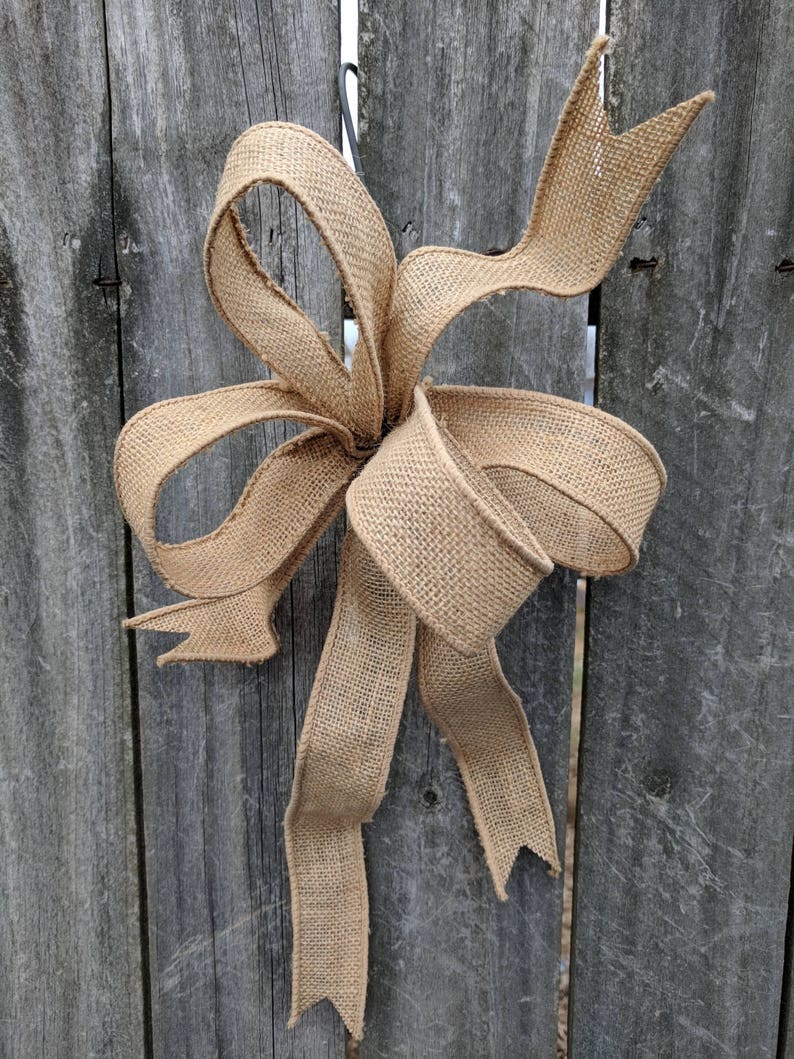 Small Burlap Bow Wired Bow 1.5 in Width Ribbon Bow for - Etsy