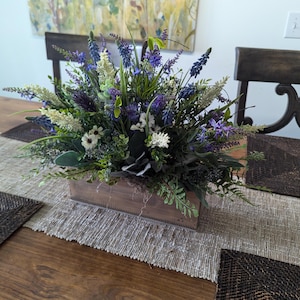 Lavender Eucalyptus Centerpiece, Modern Farmhouse Arrangement - Etsy