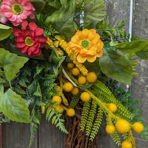 Spring Wreath, Bright Spring / Summer Wreath, Door Wreath Wreath, Front ...