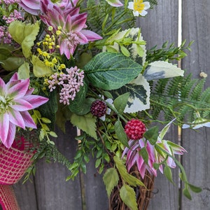Spring Wreath, Bright Wreath for Spring and Summer, Bright Pink ...