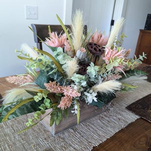 Centerpiece, Beach Crate Arrangement, Pampas Grass, Tropical ...