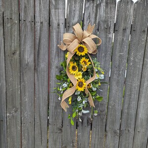 Door Swag, Sunflower Swag for Door, Pew End, Large Lantern, Sunflower ...