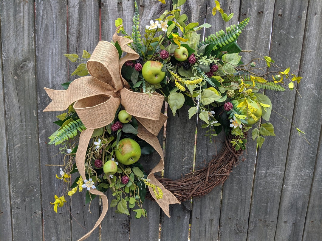 Spring Fruit Wreath, Apple Wreath, Orchard Wreath, Welcome Wreath ...