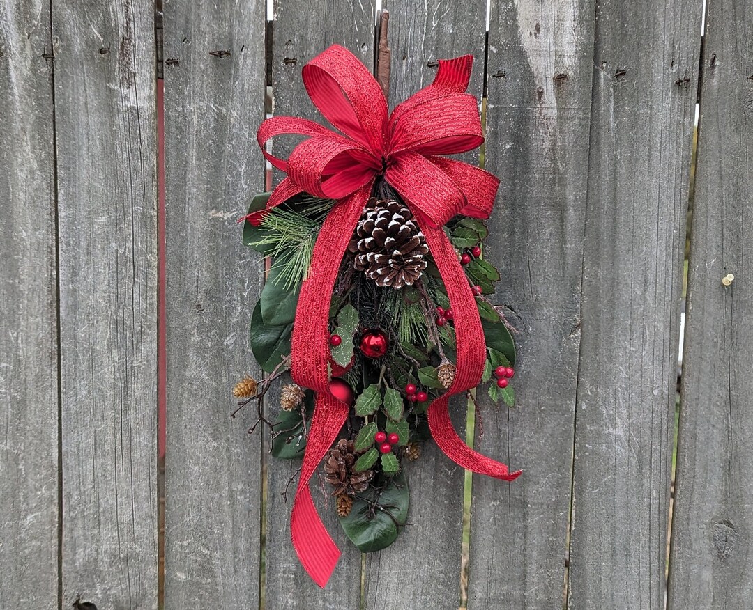 Christmas Swag, Medium Lantern Swag, Red Sparkle Christmas Decor, Swag ...