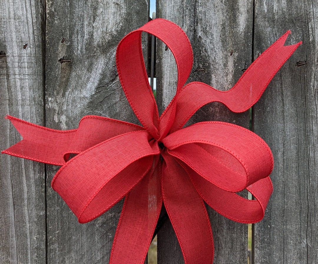 Small Linen Bow, Mini Wired Bow, 1.5 in Width Ribbon Bow for Spring ...