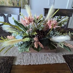 Centerpiece, Beach Crate Arrangement, Pampas Grass, Tropical ...