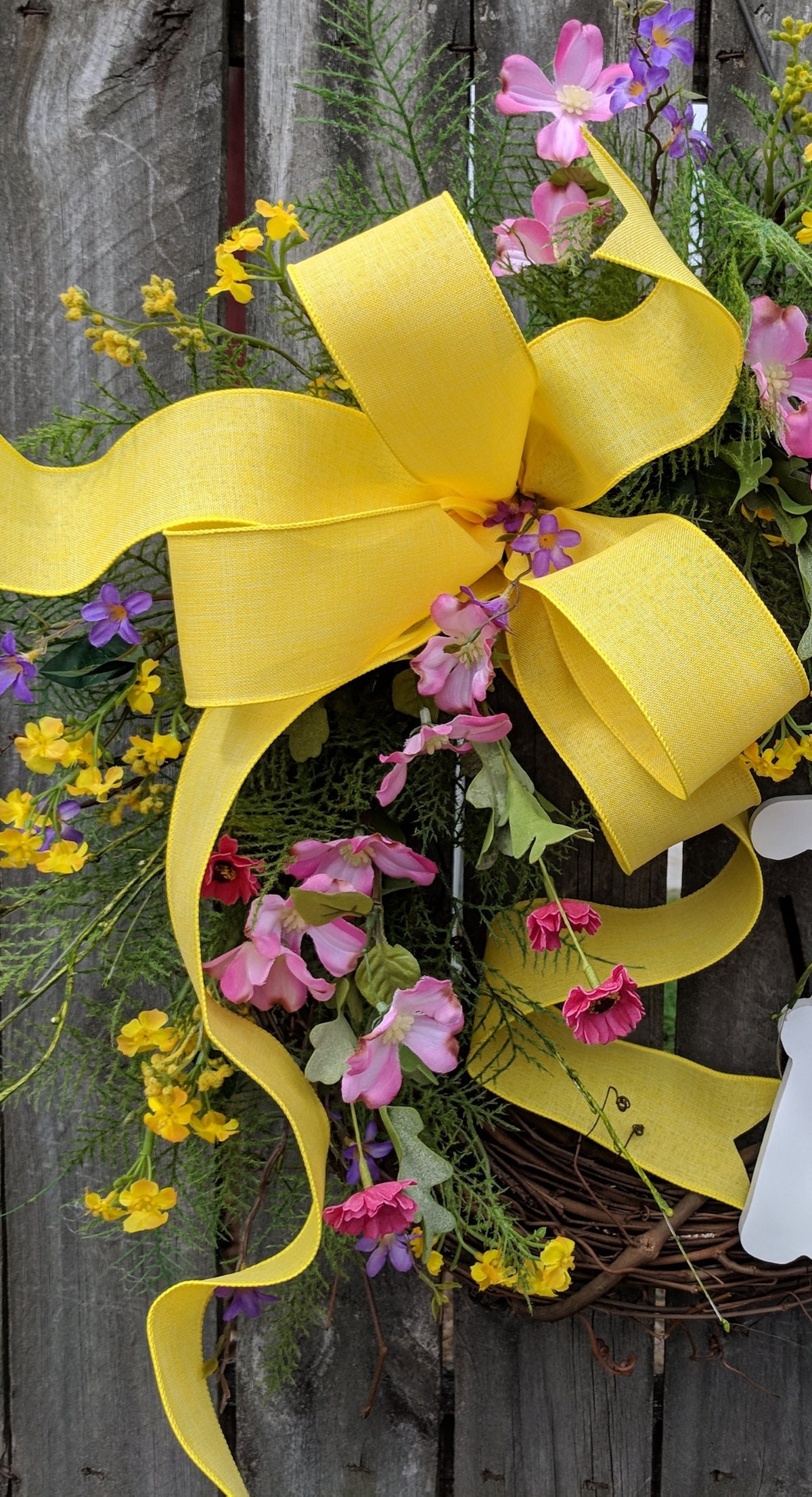 Yellow Wreath Bow Wreath Bow Decoration Spring Summer Wreath Bow
