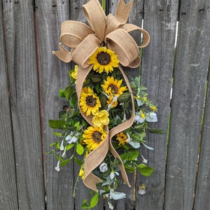 Door Swag, Sunflower Swag for Door, Pew End, Large Lantern, Sunflower ...