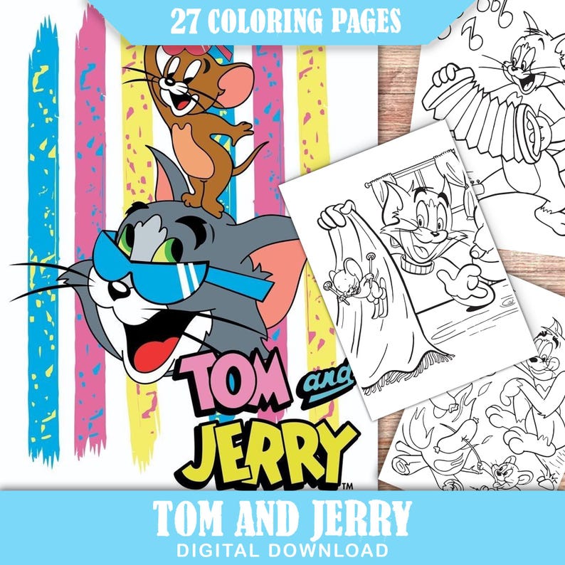 Tom & Jerry 27 Printable Coloring Pages, Cartoon Characters Coloring ...