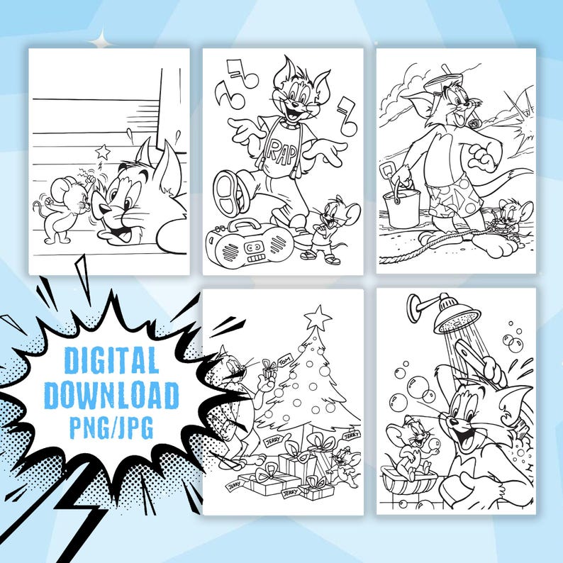 Tom & Jerry 27 Printable Coloring Pages, Cartoon Characters Coloring ...