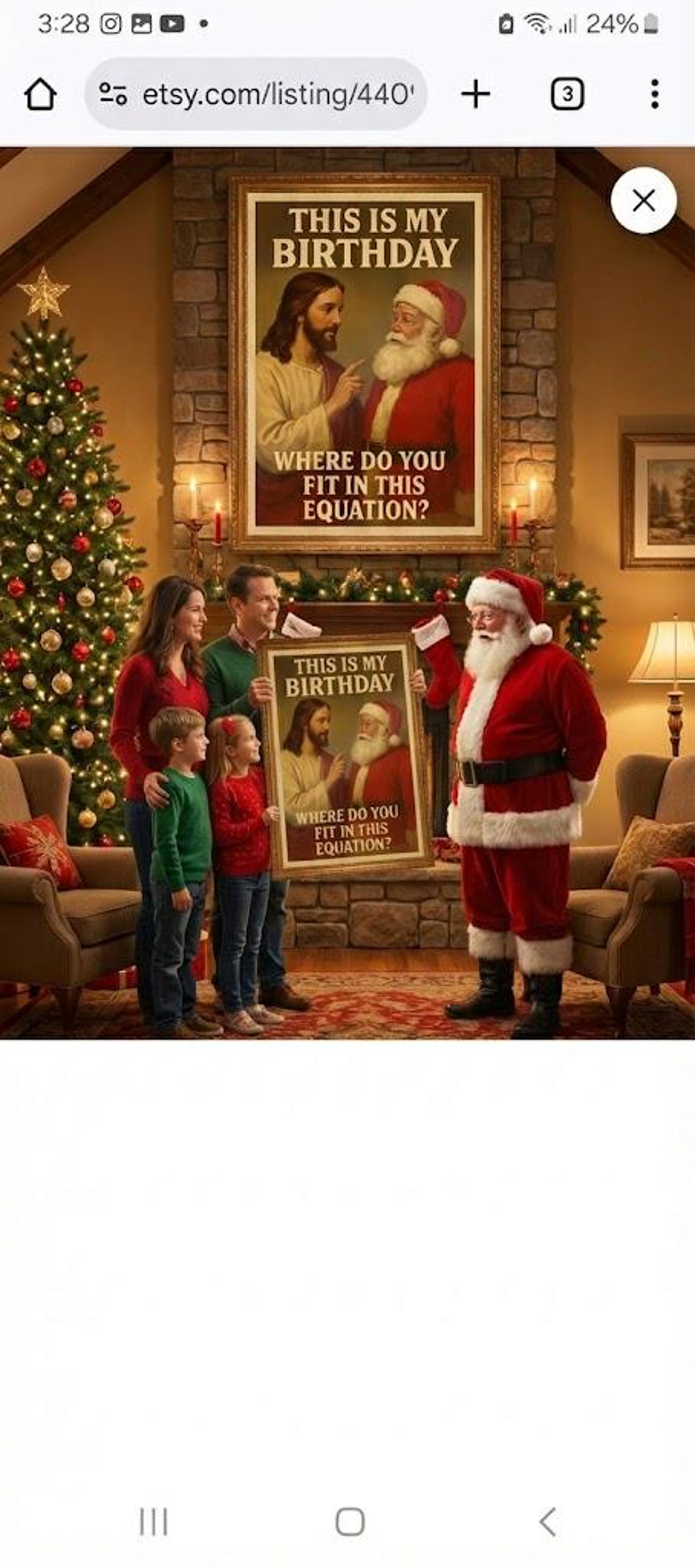 Jesus and Santa Poster | Gloss Poster, Christmas Wall Art - Etsy