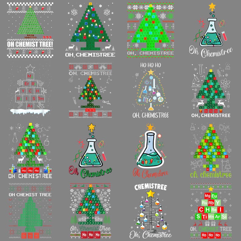 Oh Chemist Tree Christmas PNG Funny Chemistry Meme Clipart, Holiday ...