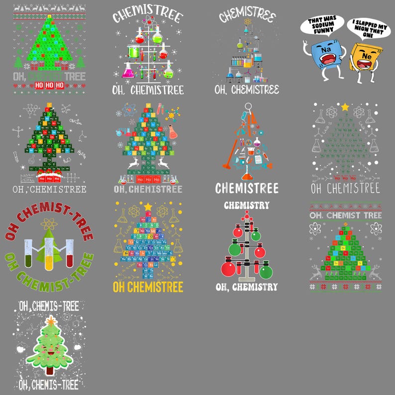 Oh Chemist Tree Christmas PNG Funny Chemistry Meme Clipart, Holiday ...