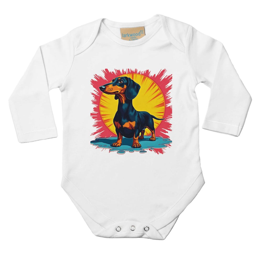 Super Sausage Dog Onesie - Colorful Dachshund Bodysuit - Unique Baby ...