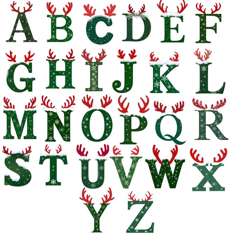 Retro Christmas Alphabet PNG Bundle, Sublimation Letters (digital ...