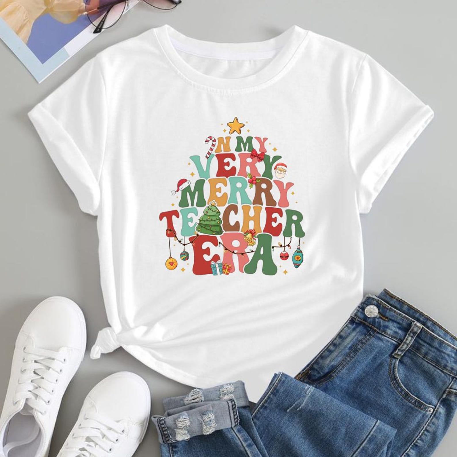 Merry Christmas Teacher PNG Bundle: Holiday Sublimation Designs - Etsy