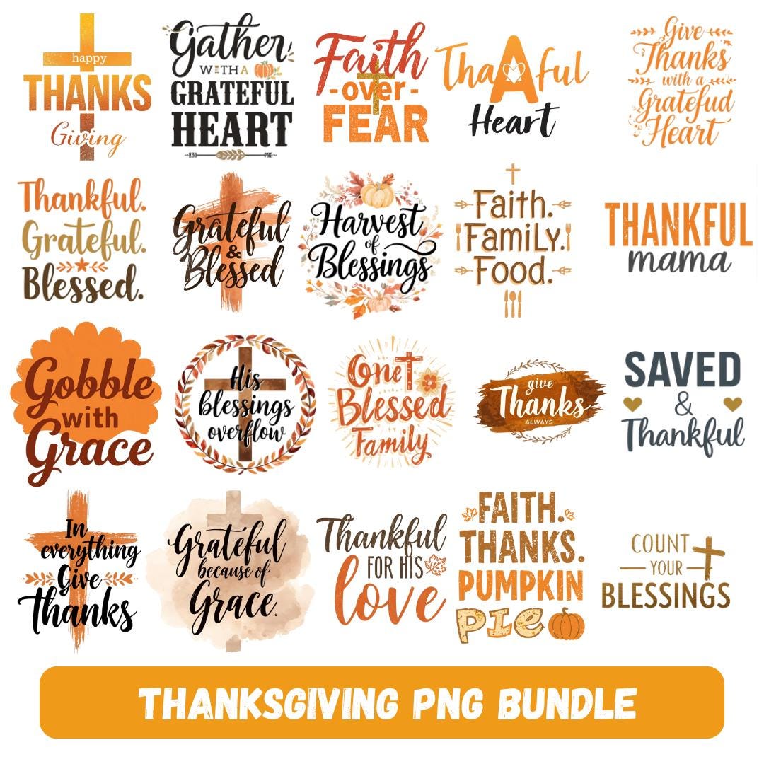 Thanksgiving PNG Bundle, Fall Turkey Pumpkin Designs (digital Download ...