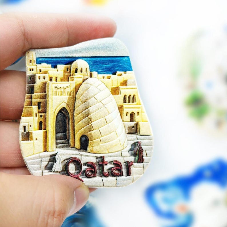 Hand-painted Qatar Doha Museum Fridge Magnet, Travel Souvenir Decor - Etsy
