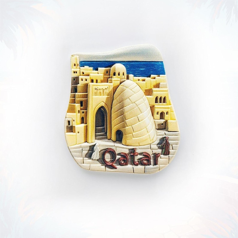Hand-painted Qatar Doha Museum Fridge Magnet, Travel Souvenir Decor - Etsy