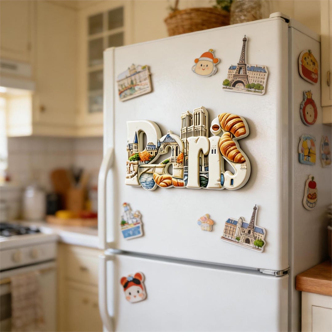 Hand-painted French Croissant Fridge Magnet, Travel Souvenir Decor - Etsy