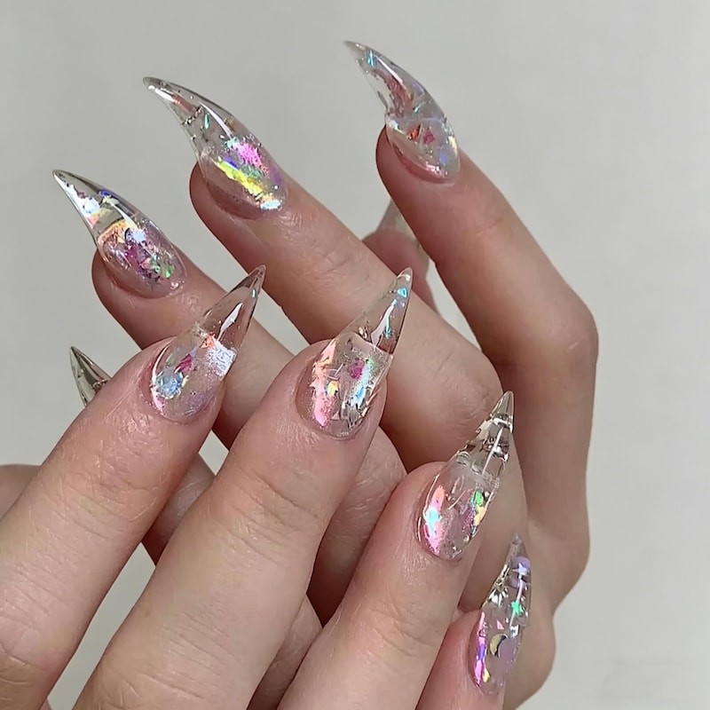 Gloves With Fake Nails - Etsy