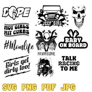 Car Stickers SVG Bundle 100: Auto Decals | Funny Car Stickers Png ...