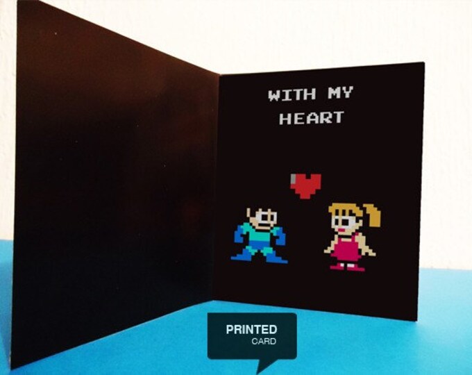 Megaman Friendly Printed Card - Etsy