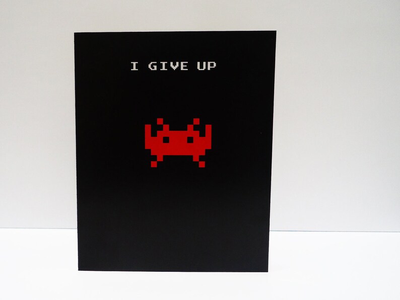 Space Invaders Love Printed Card - Etsy