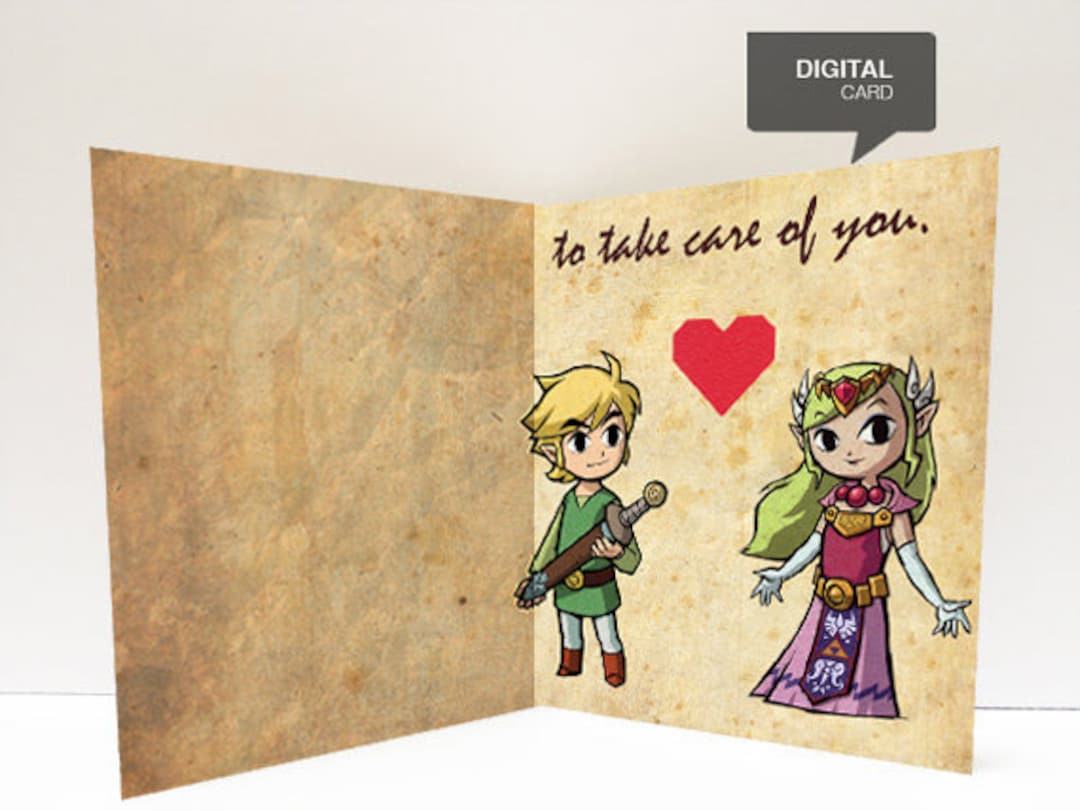 Zelda Valentine's Day Card Printable (digital Card) - Etsy