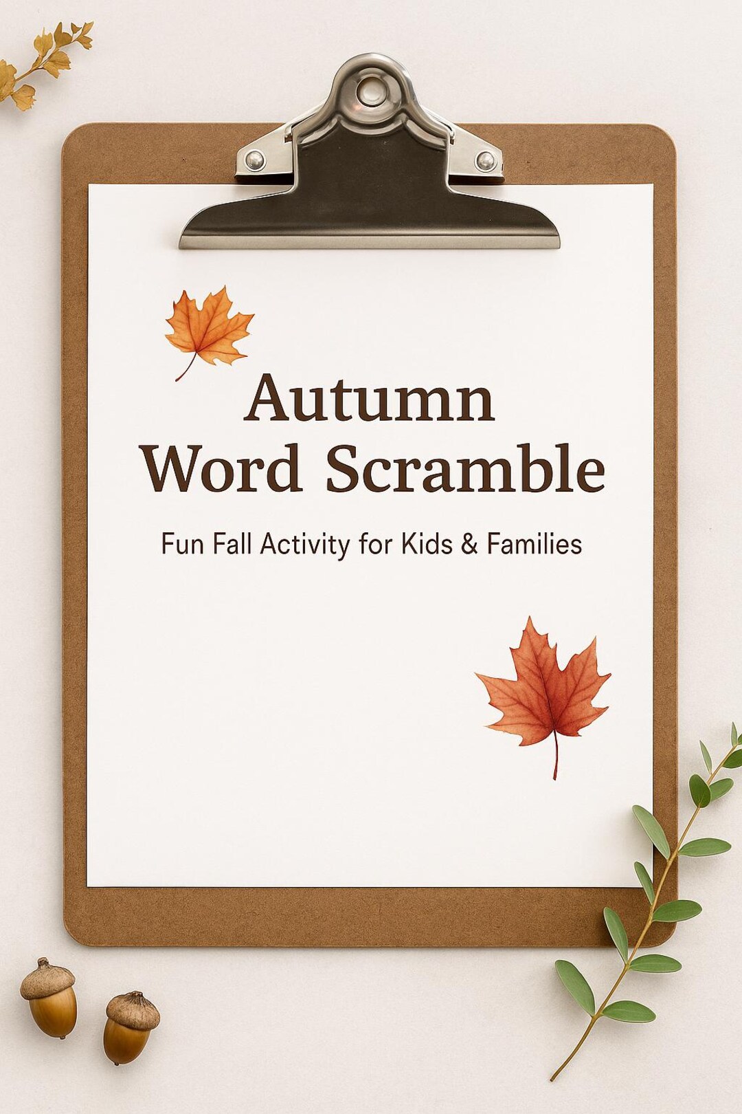 Autumn Word Scramble Printable | Fall Activity for Kids | Fun Classroom ...