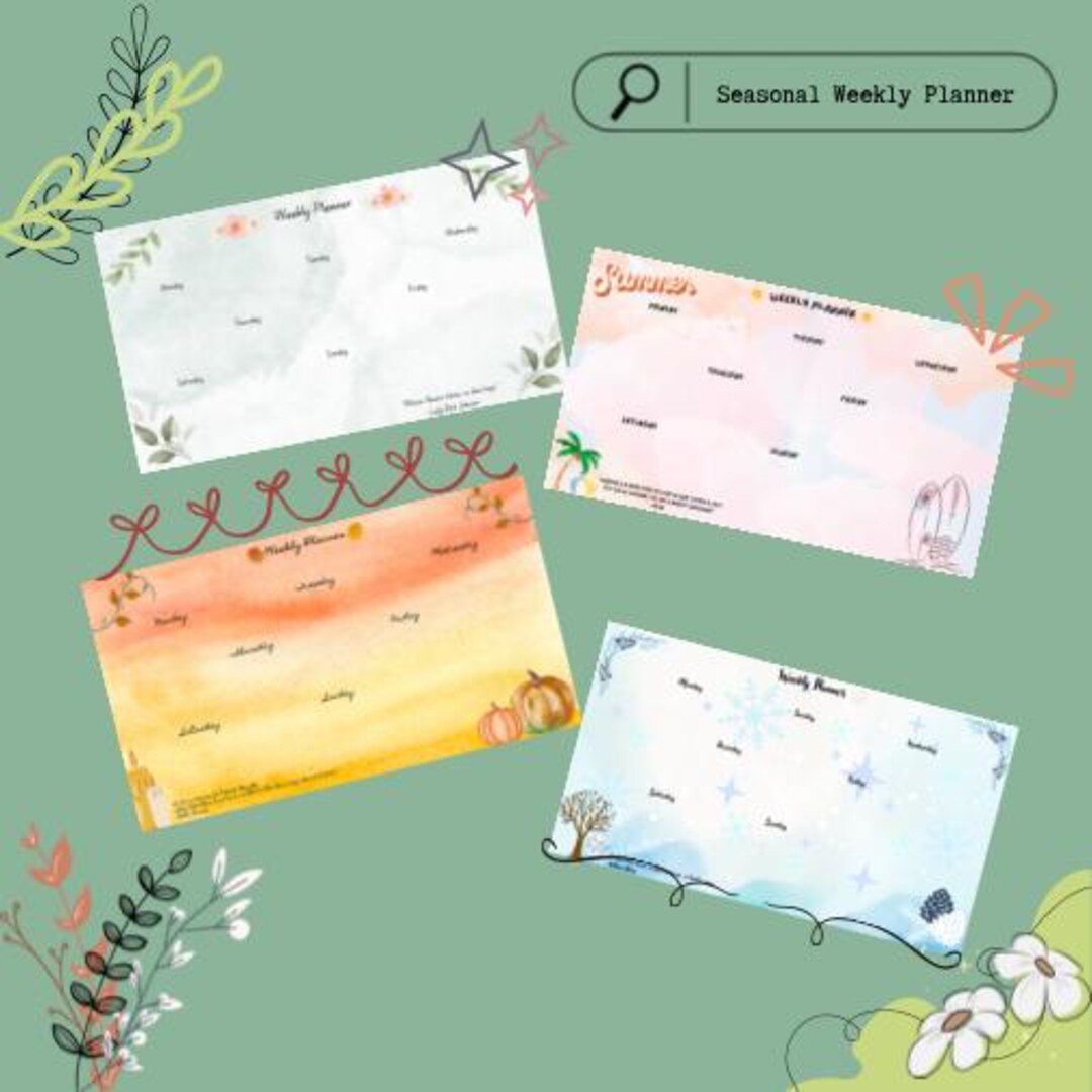 Seasonal Weekly Planner - Etsy