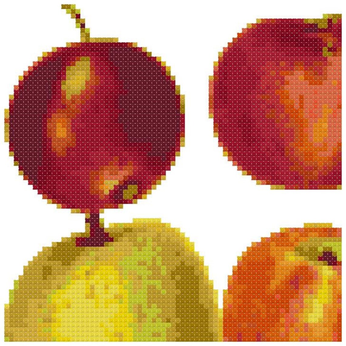 Apples Digital Cross Stitch Pattern PDF Download Sewing Craft Needle ...