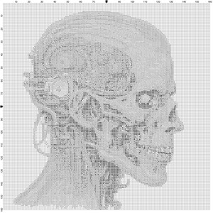 Biological Illustration of a Terminator T-800 Cross Stitch Pattern PDF ...