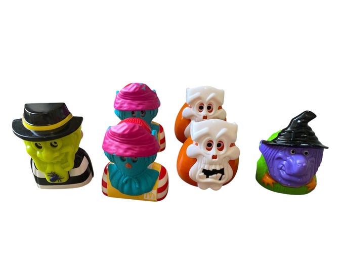 Lot of 6 Mcdonald’s Halloween Happy Meal Toys 1998 Candy Dispenser 90s ...