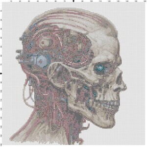 Biological Illustration of a Terminator T-800 Cross Stitch Pattern PDF ...