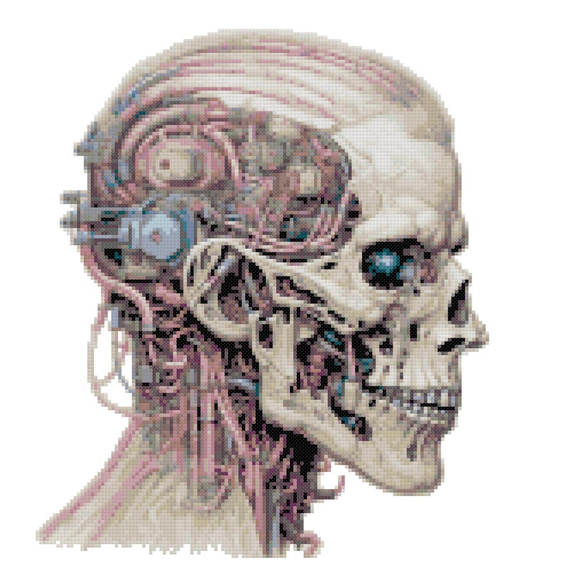 Biological Illustration of a Terminator T-800 Cross Stitch Pattern PDF ...