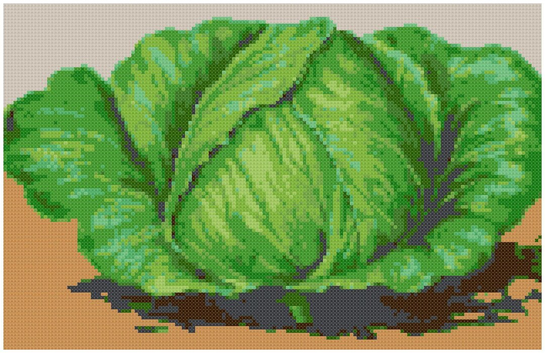 Lettuce Cross Stitch Pattern PDF Digital Download Sewing Craft Needle ...