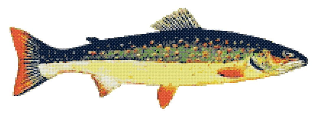 Salmon Cross Stitch Pattern PDF - Digital Download - Sewing Craft ...